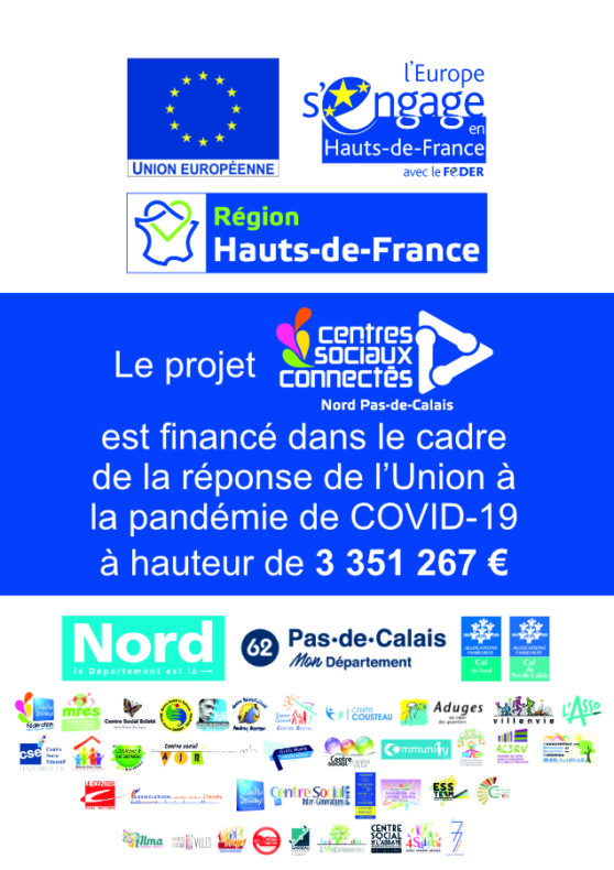 REACT-EU - Centres Sociaux Connectés du Nord Pas-de-Calais